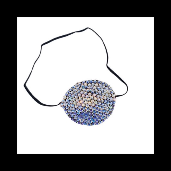 Glam Patch | Accessories | Luminous Blue Crystal Fancy Custom Eye Patch ...